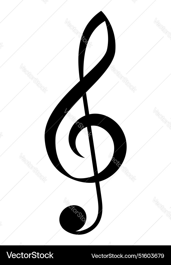 Treble Clef Musical Symbol - G Clef Royalty Free Vector
