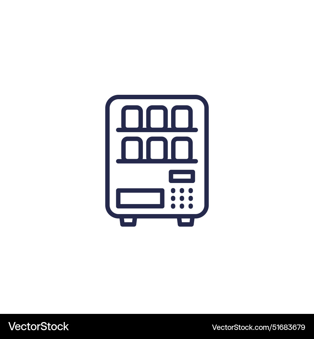 Vending machine line icon on white Royalty Free Vector Image