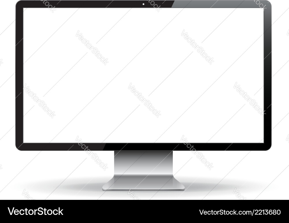 Blank computer display isolated on white Vector Image