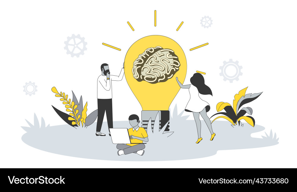 Brainstorming concept in flat design with people Vector Image