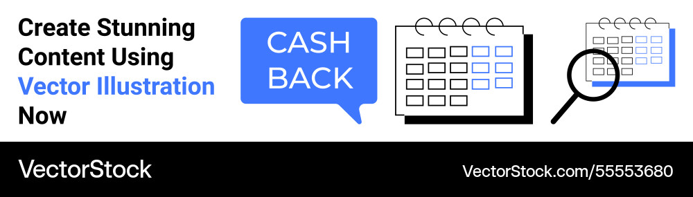 Calendar cashback offer notification Royalty Free Vector