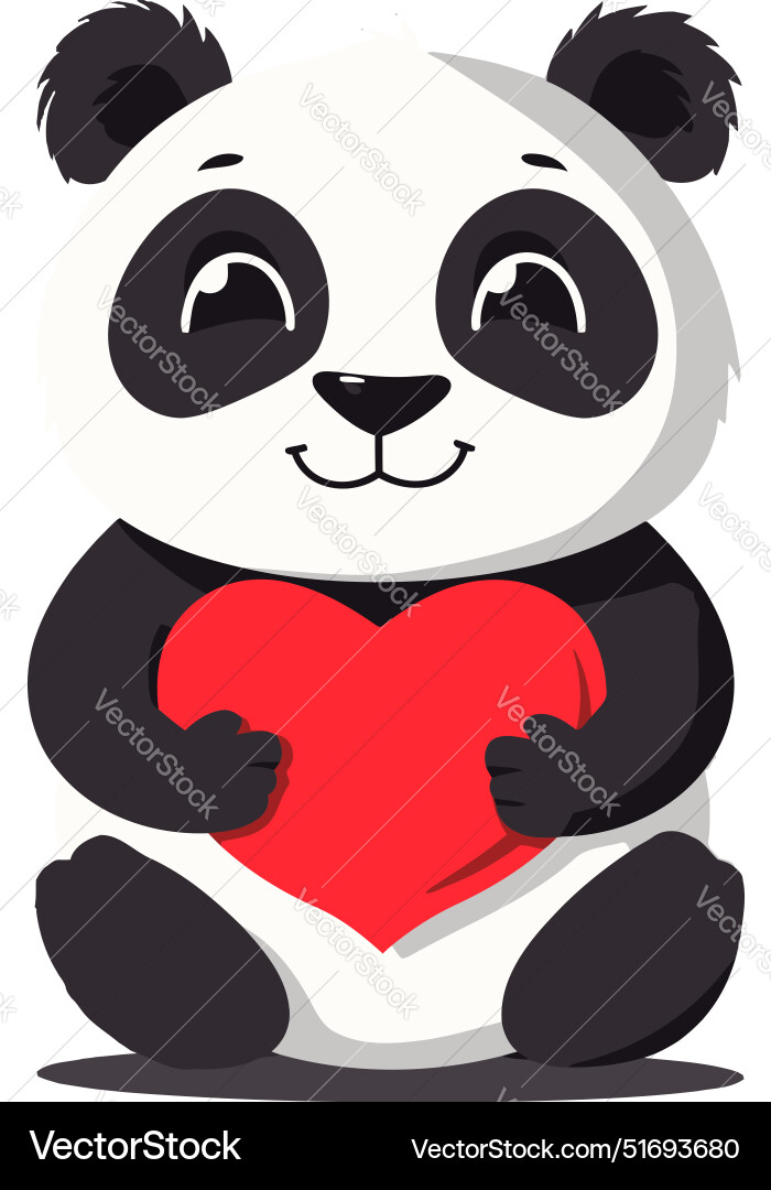 Cute panda flat Royalty Free Vector Image - VectorStock