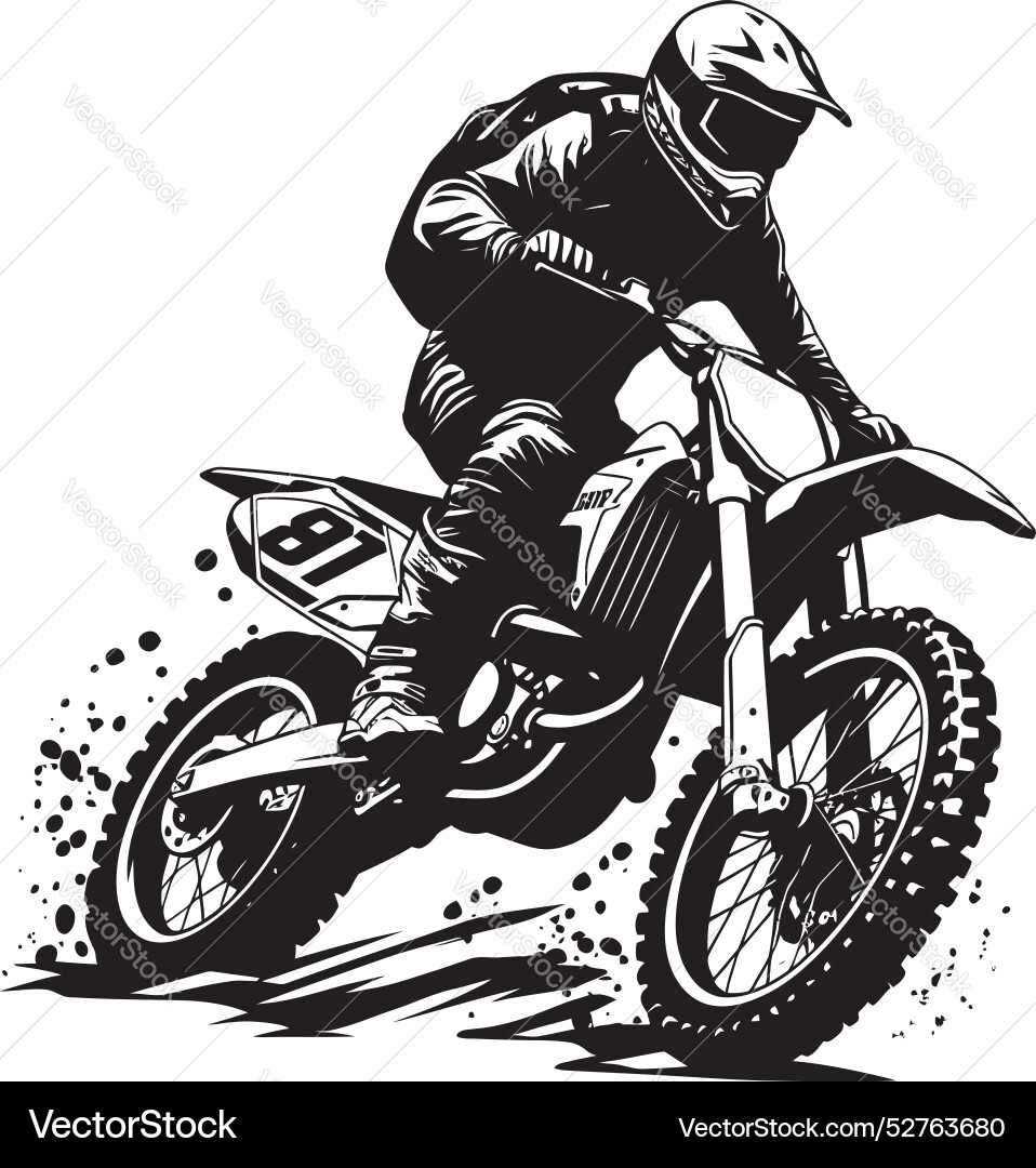 Dirt bike master logo design for riders Royalty Free Vector