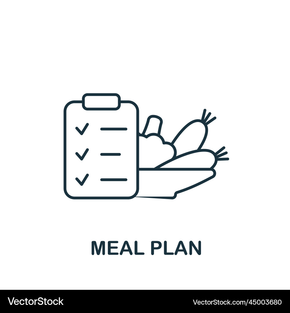 Meal plan icon monochrome simple detox diet Vector Image