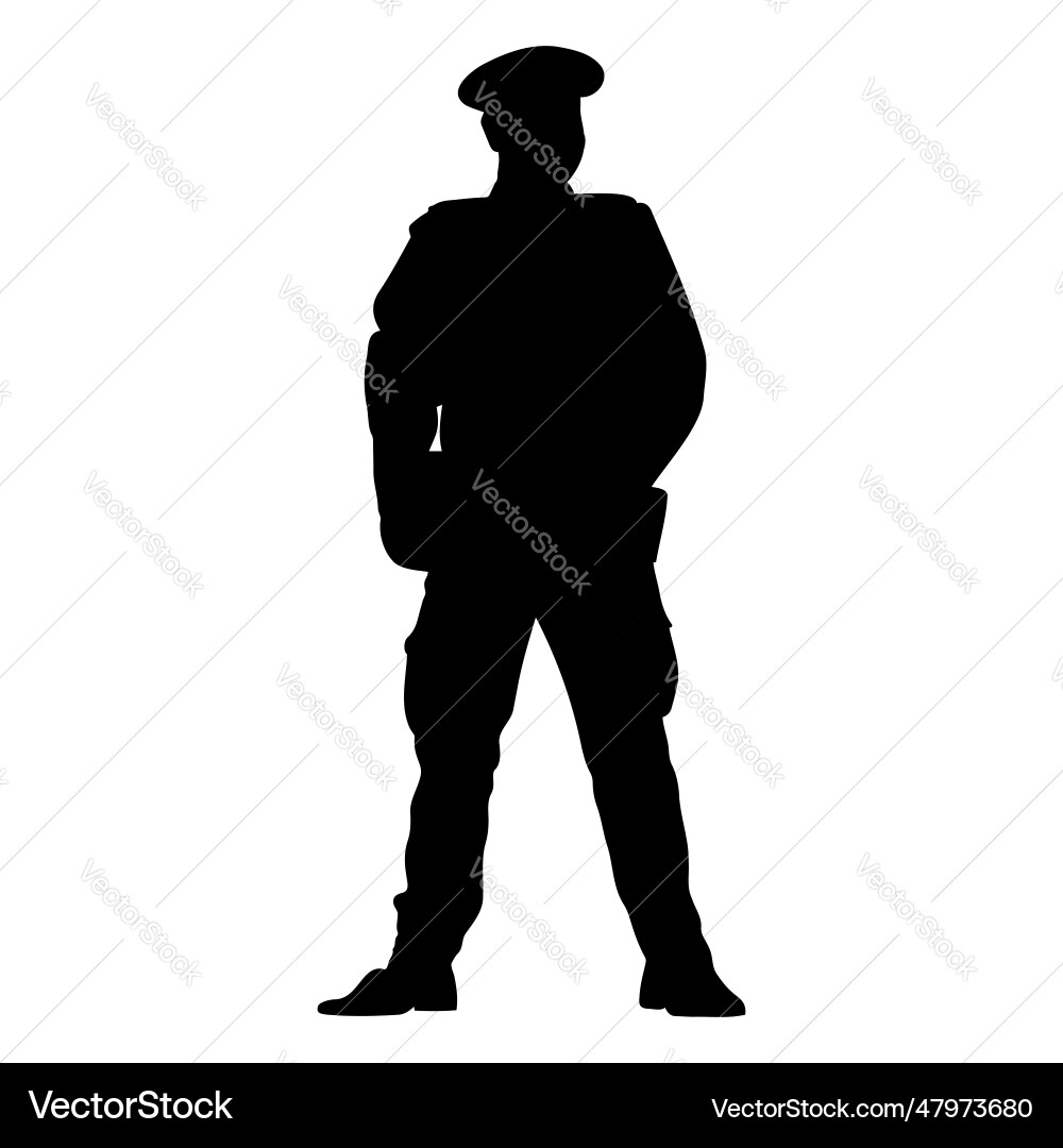 Security guard silhouette Royalty Free Vector Image