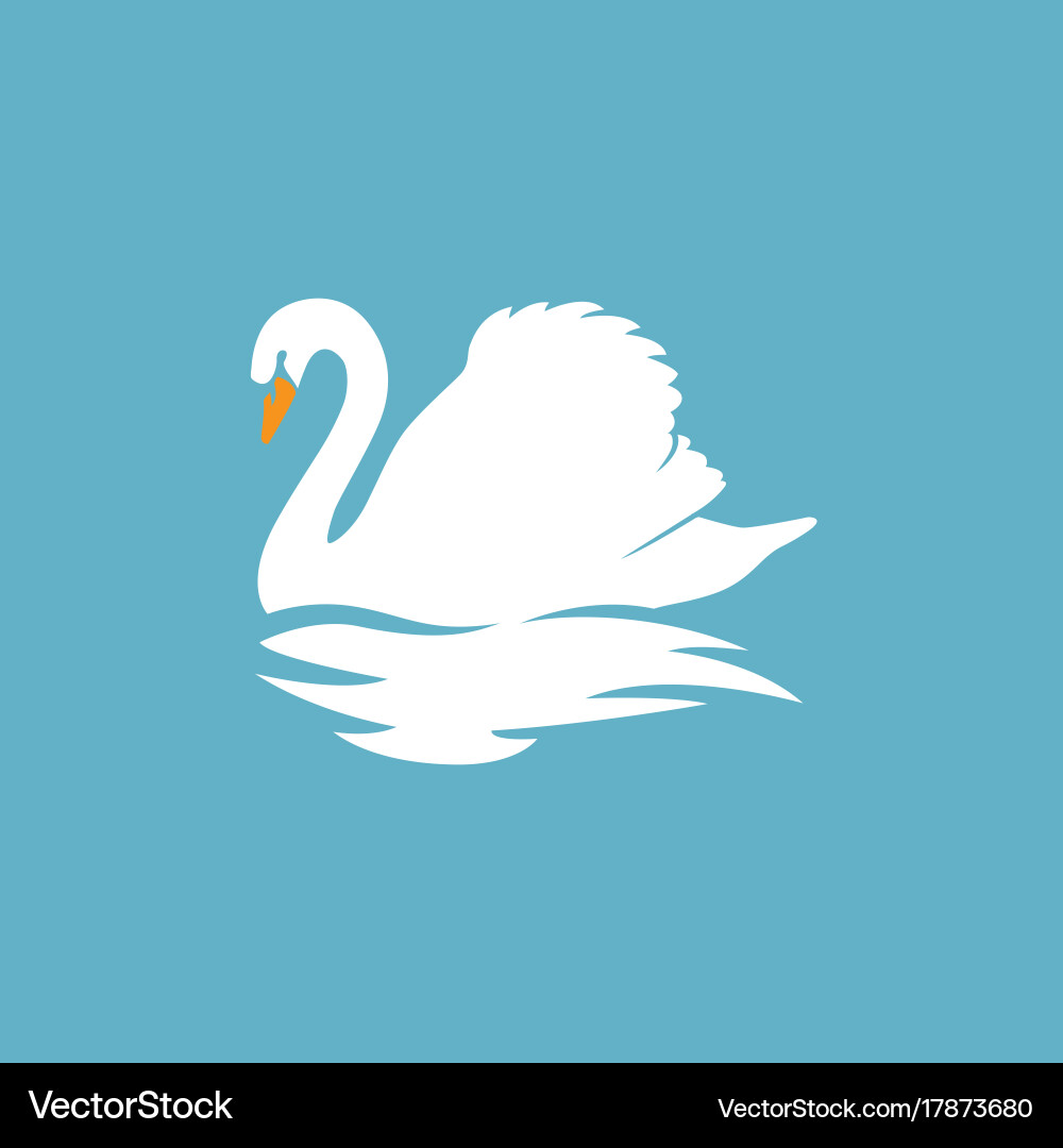 Swan logo sign emblem-13 Royalty Free Vector Image