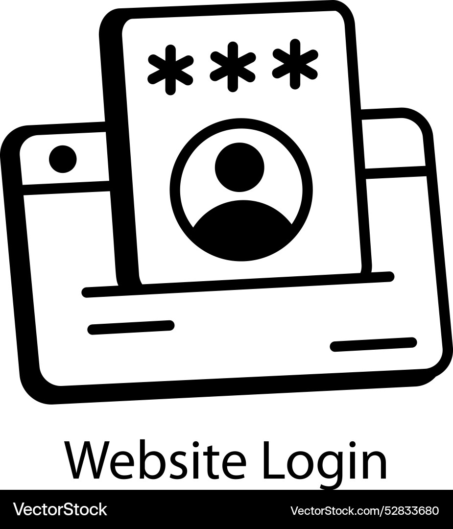 Website login Royalty Free Vector Image - VectorStock