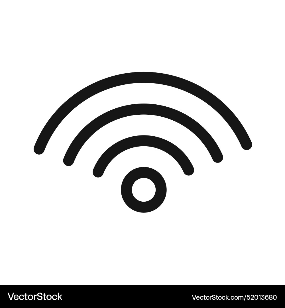 Wifi icon black line art Royalty Free Vector Image