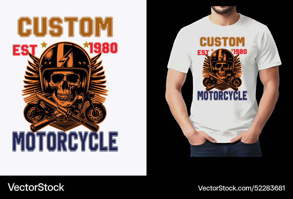 Custom motor bike Royalty Free Vector Image - VectorStock