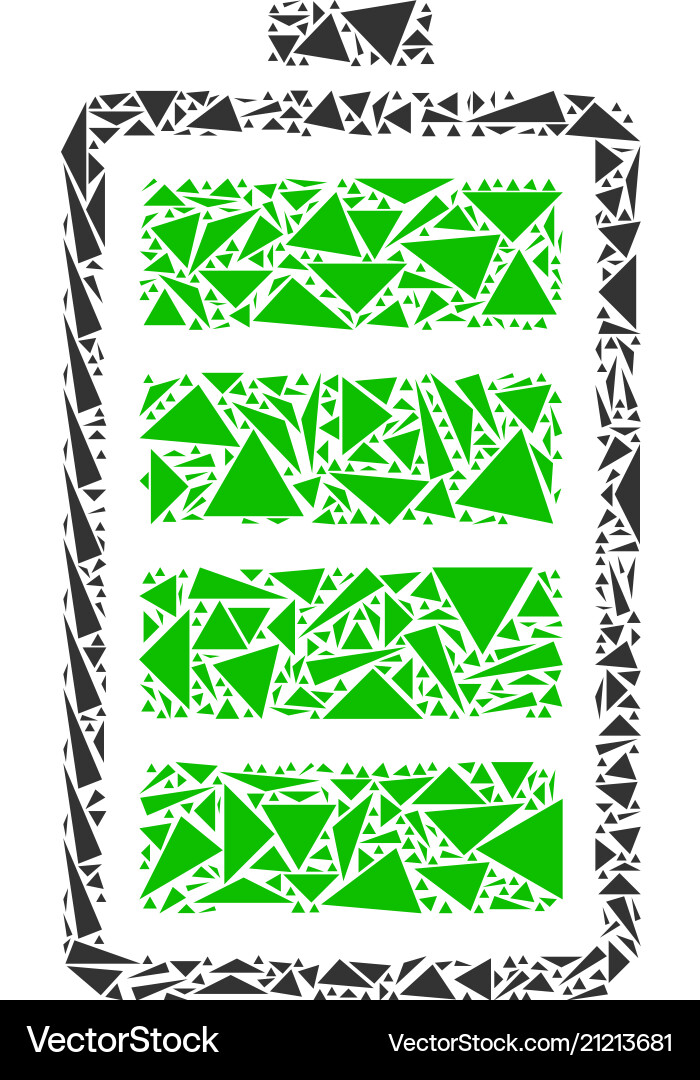 Electric battery mosaic of triangles Royalty Free Vector