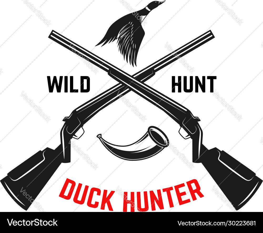 Emblem template duck hunting club Royalty Free Vector Image
