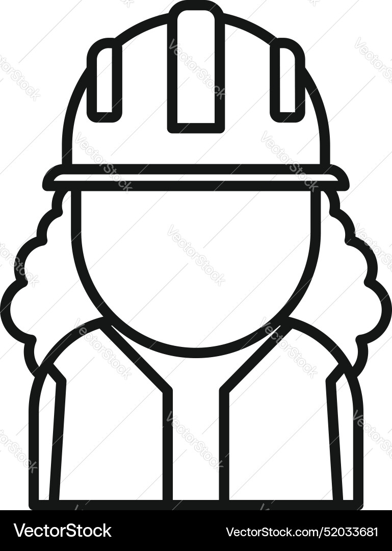 Female construction worker wearing hard hat safety