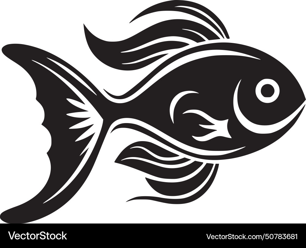Fish - black and white isolated icon Royalty Free Vector
