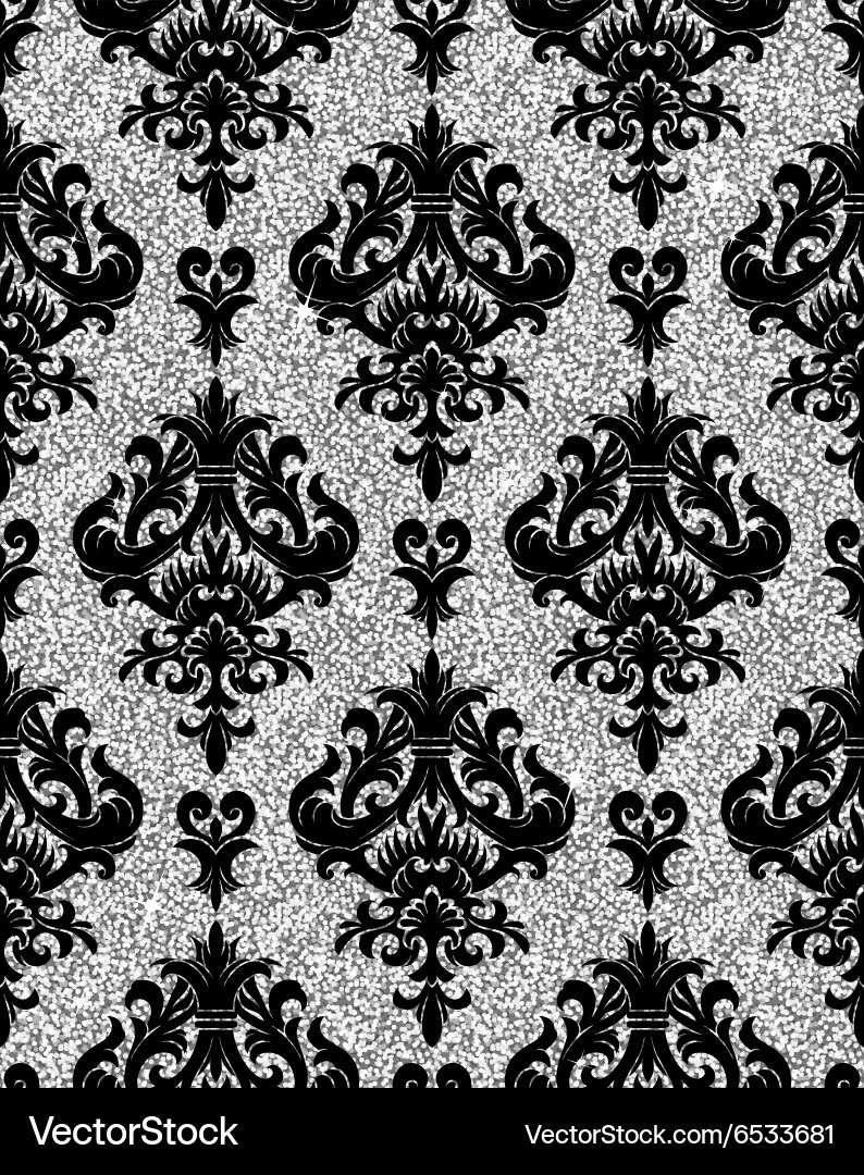 Floral silver wallpaper Royalty Free Vector Image