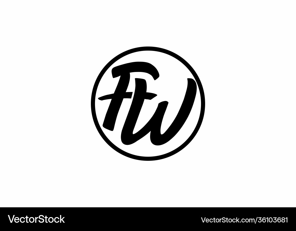 FW Initial Circle Logo Royalty Free Vector Image