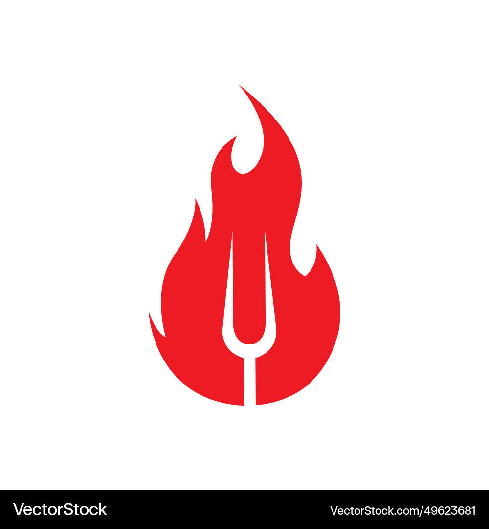 Grill fire logo design image Royalty Free Vector Image