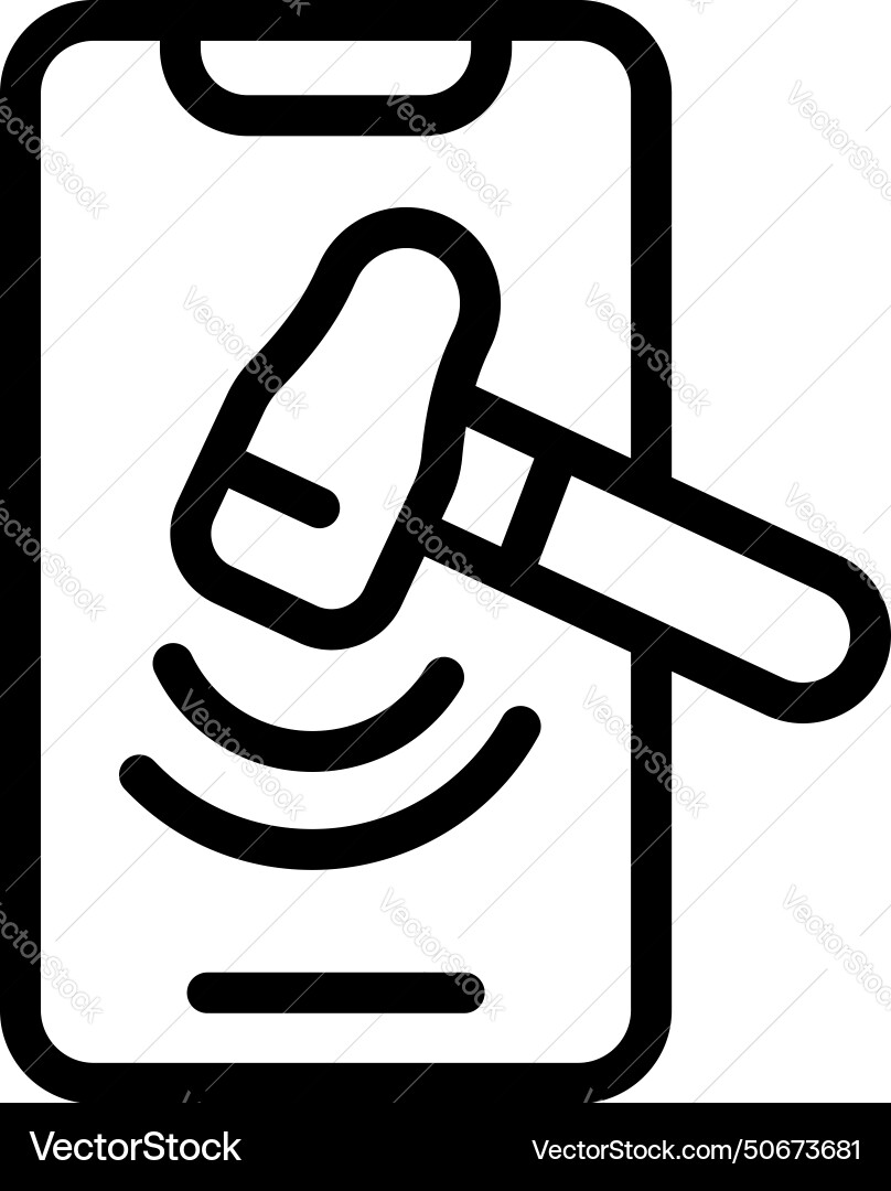 Impact resistant mobile glass icon outline Vector Image