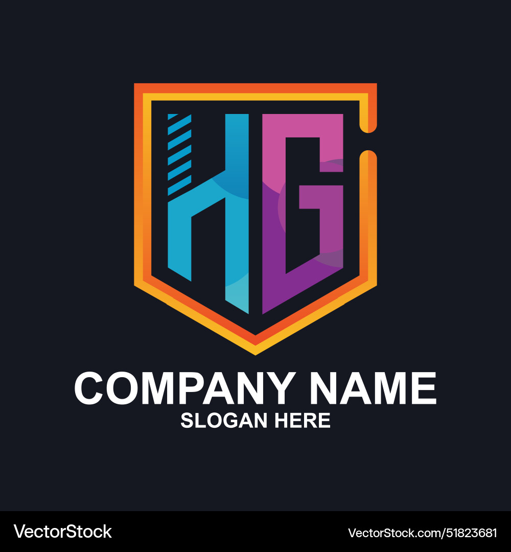 Initial letter hg company design logo template Vector Image