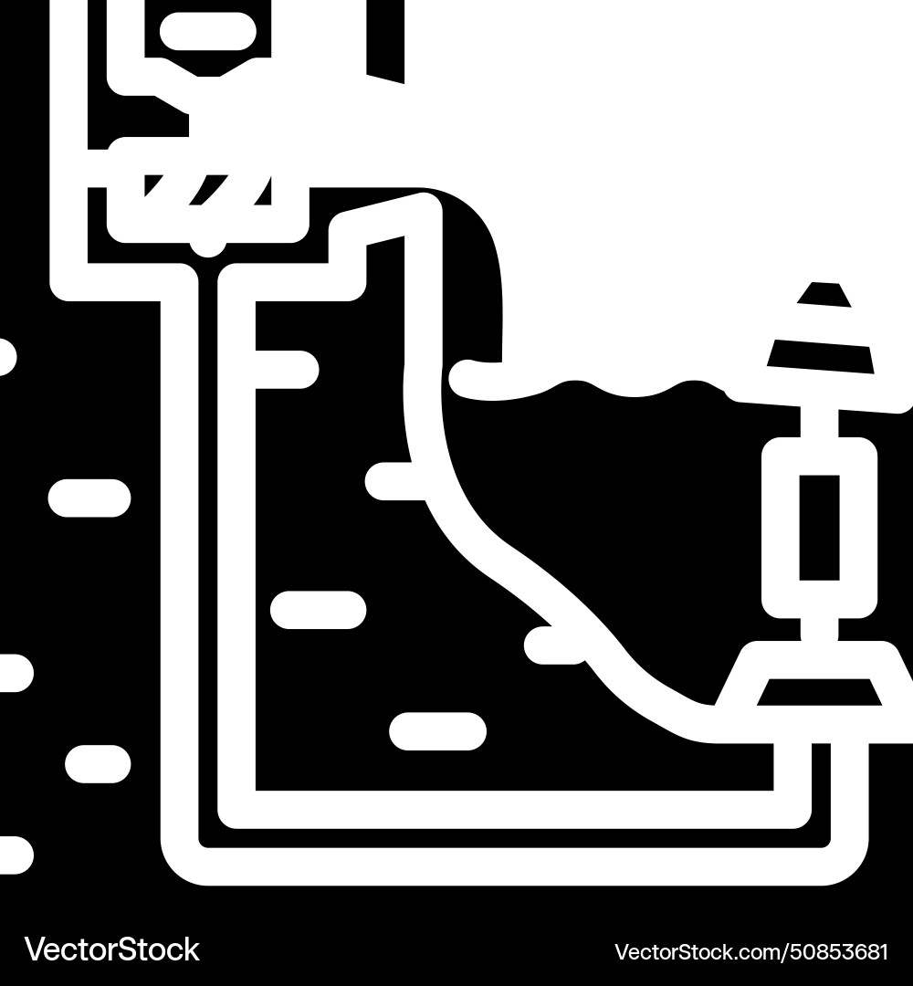 Kite system tidal power glyph icon Royalty Free Vector Image