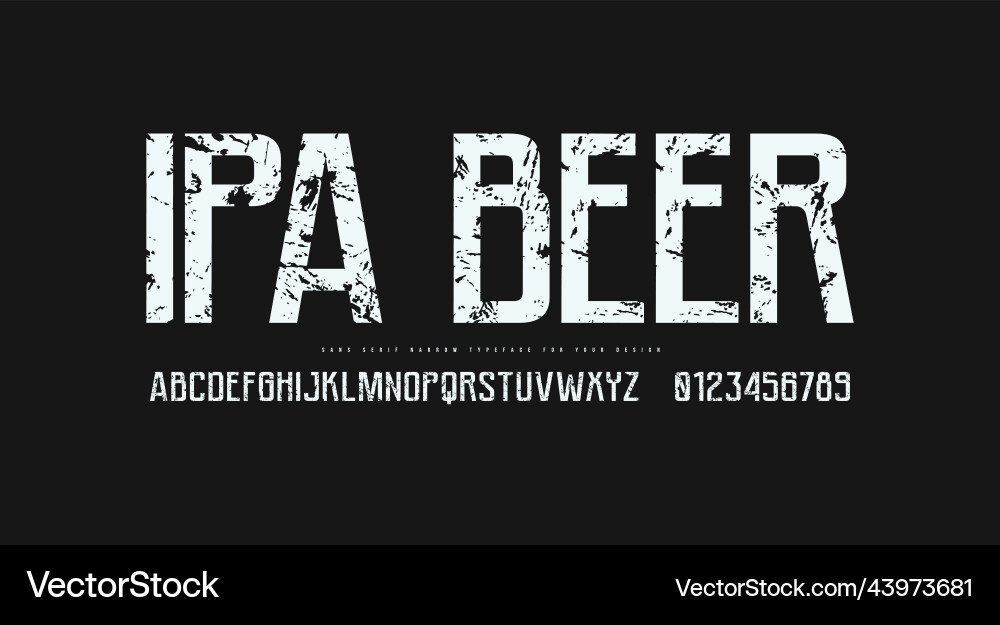 Narrow sans serif font Royalty Free Vector Image