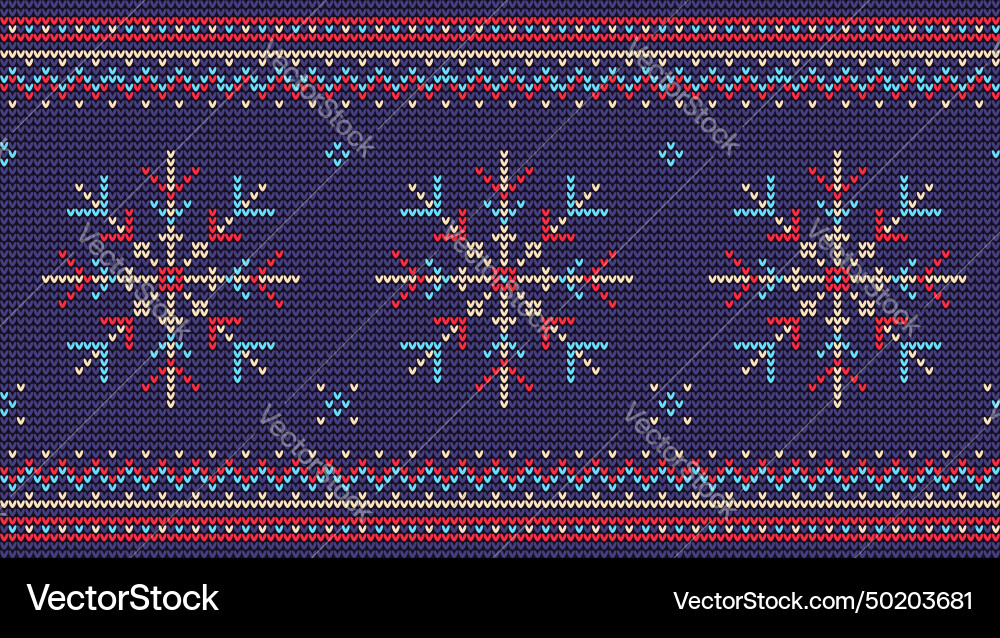 Nordic knitted sweater seamless pattern Royalty Free Vector