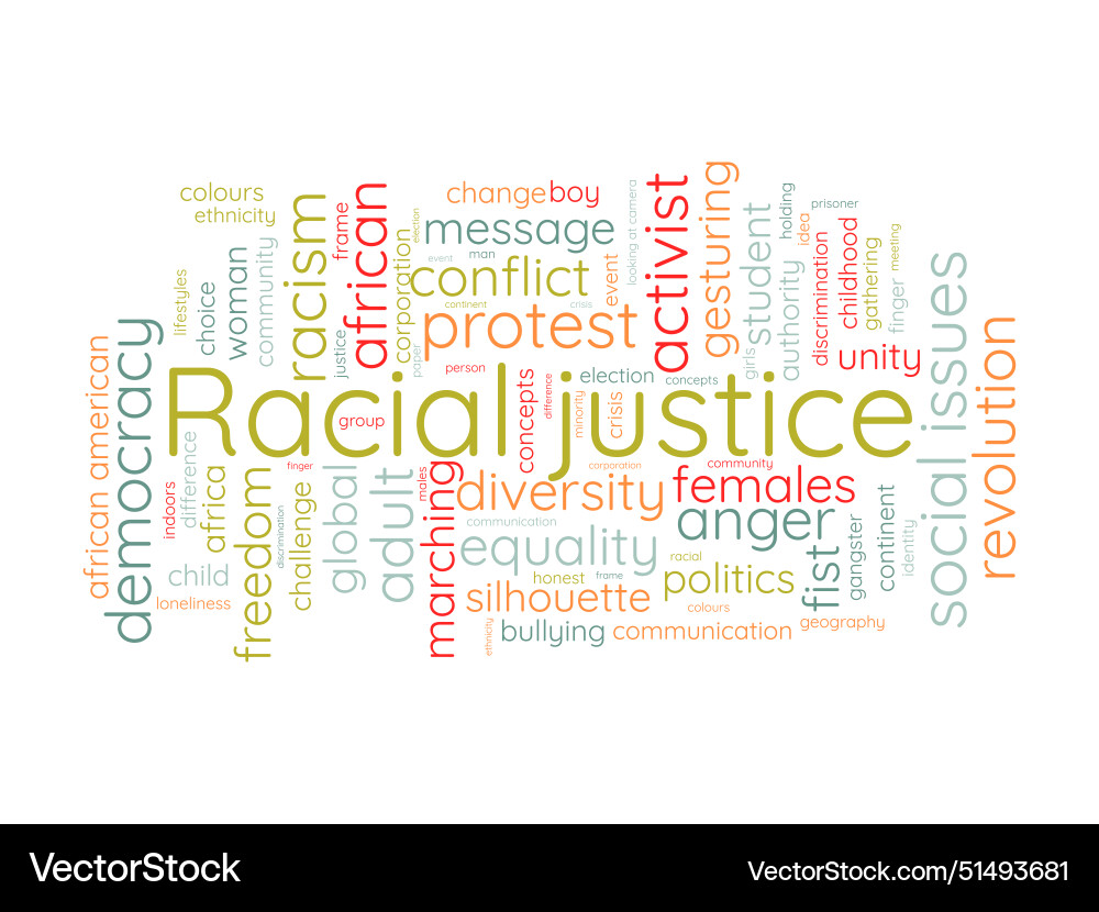 Racial justice word cloud template social issues Vector Image