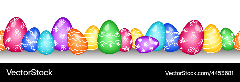 Seamless easter egg border Royalty Free Vector Image