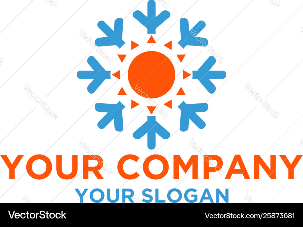 Sun HVAC Logo Royalty Free Vector Image - VectorStock