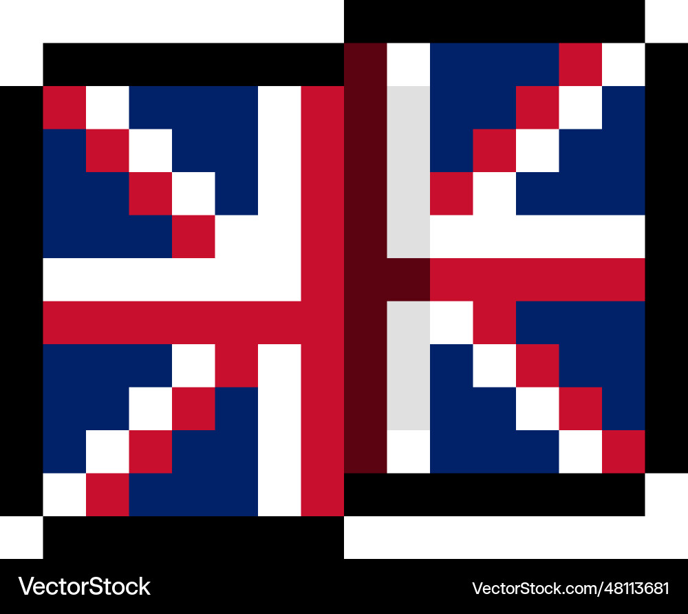 Union Jack Pixel Art Icon Royalty Free Vector Image