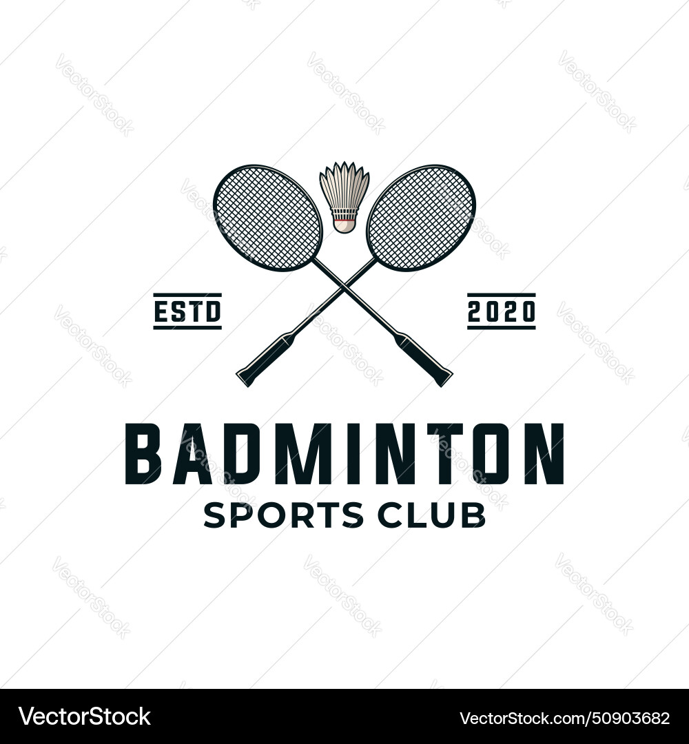Badminton sport graphic template Royalty Free Vector Image