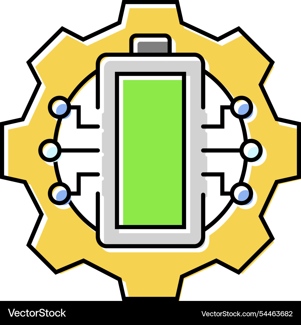 Batteriemanagement Energie Farb-Ikone Lizenzfreier Vektor