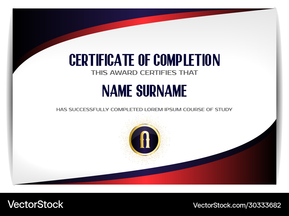 Certificate design template Royalty Free Vector Image