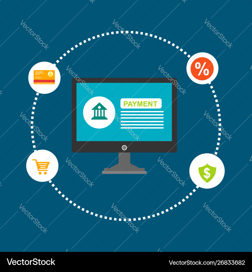 Concept online and mobile payments for web page Vector Image