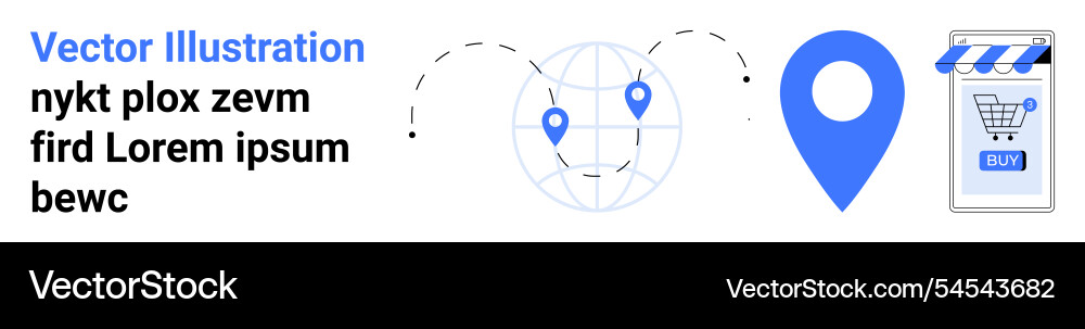 Digital map navigation with location pins and Vector Image