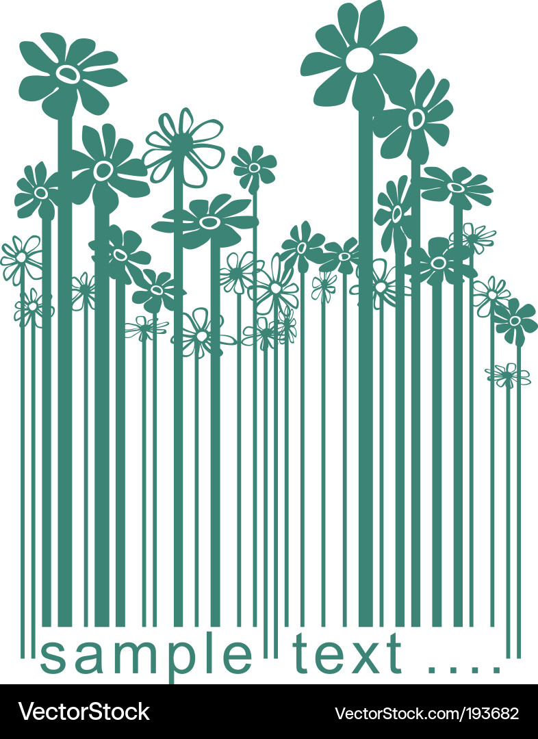 Floral barcode Royalty Free Vector Image - VectorStock