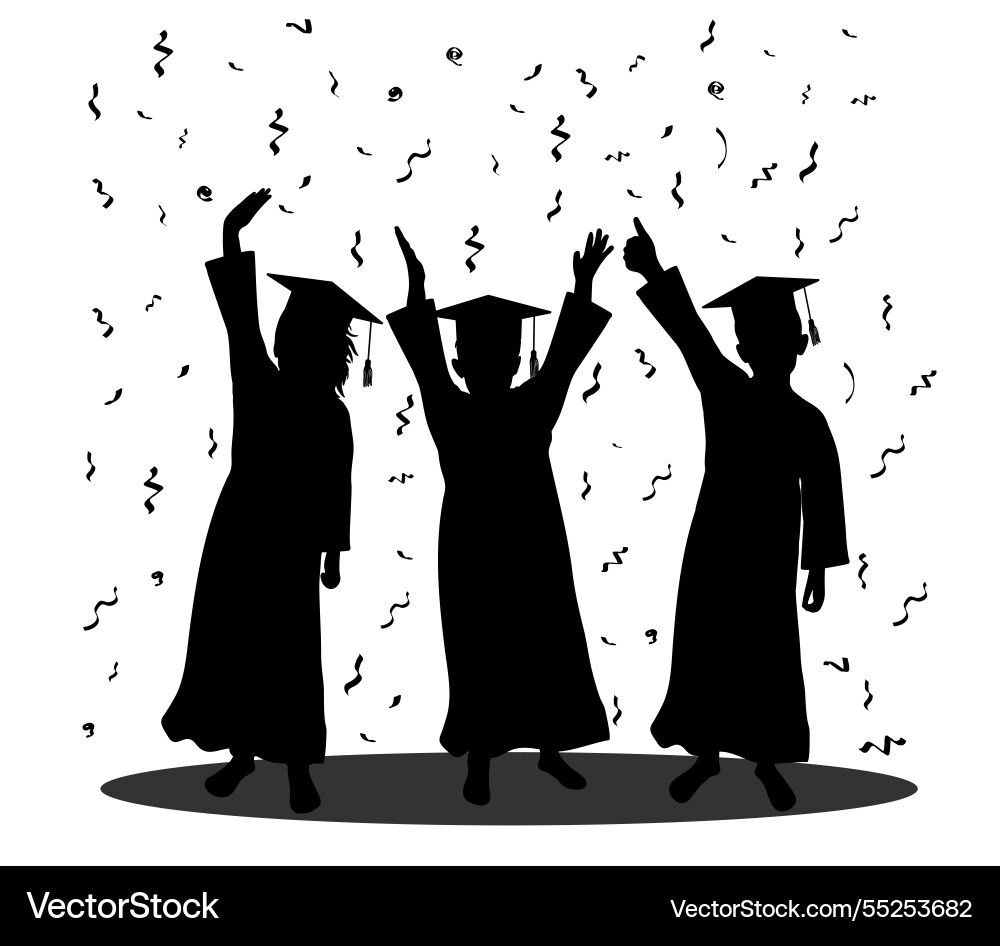 Graduation ceremony group of graduate students Vector Image