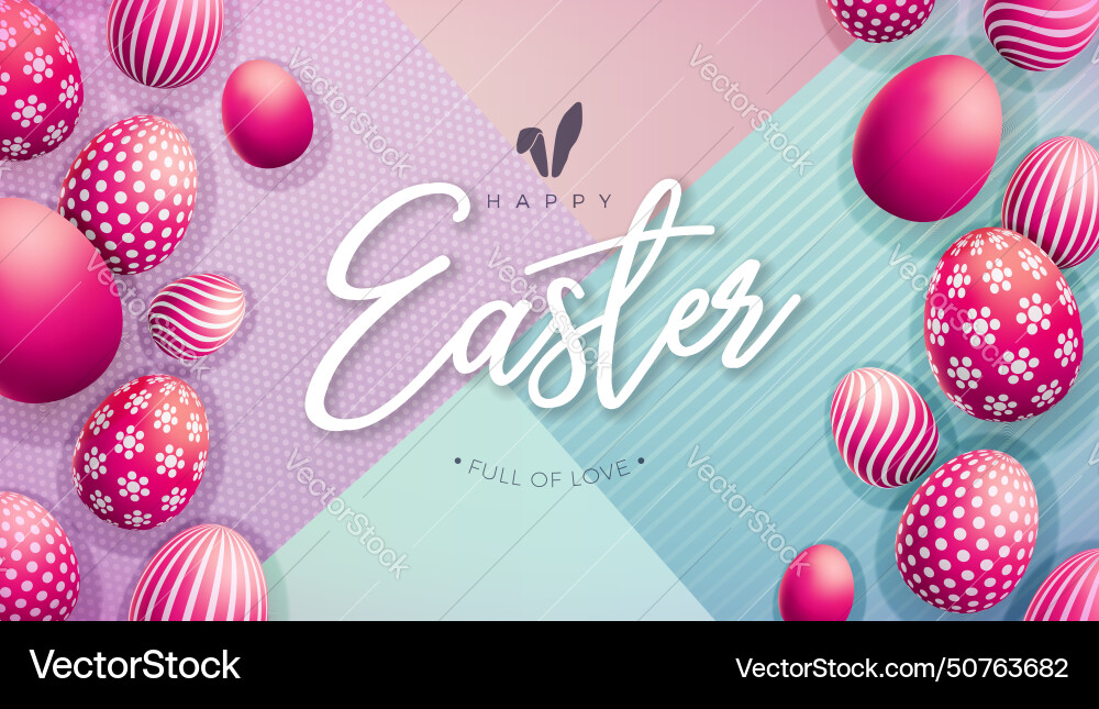 Happy easter holiday design with falling colorful Vector Image