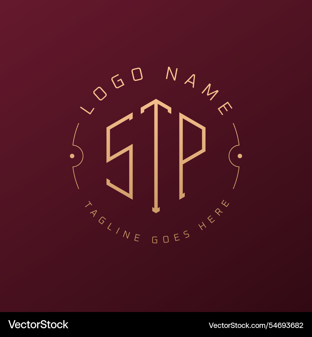 Luxury stp logo design elegant letter Royalty Free Vector