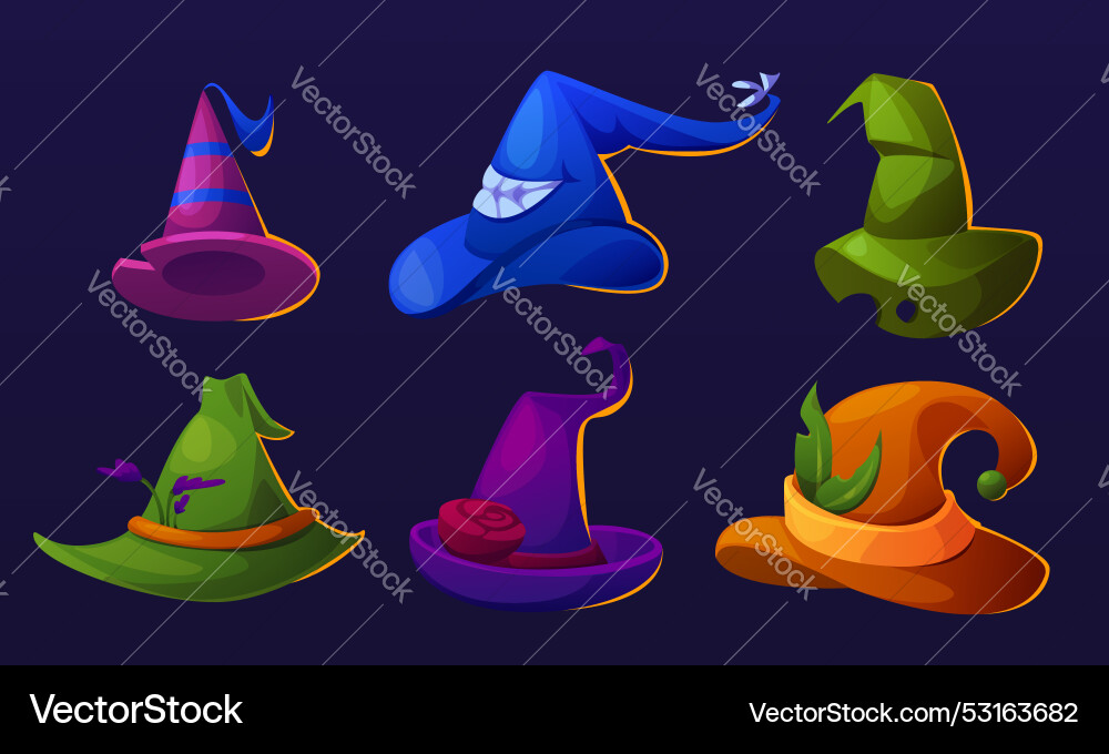 Magic fairy witch cap with pointy end Royalty Free Vector