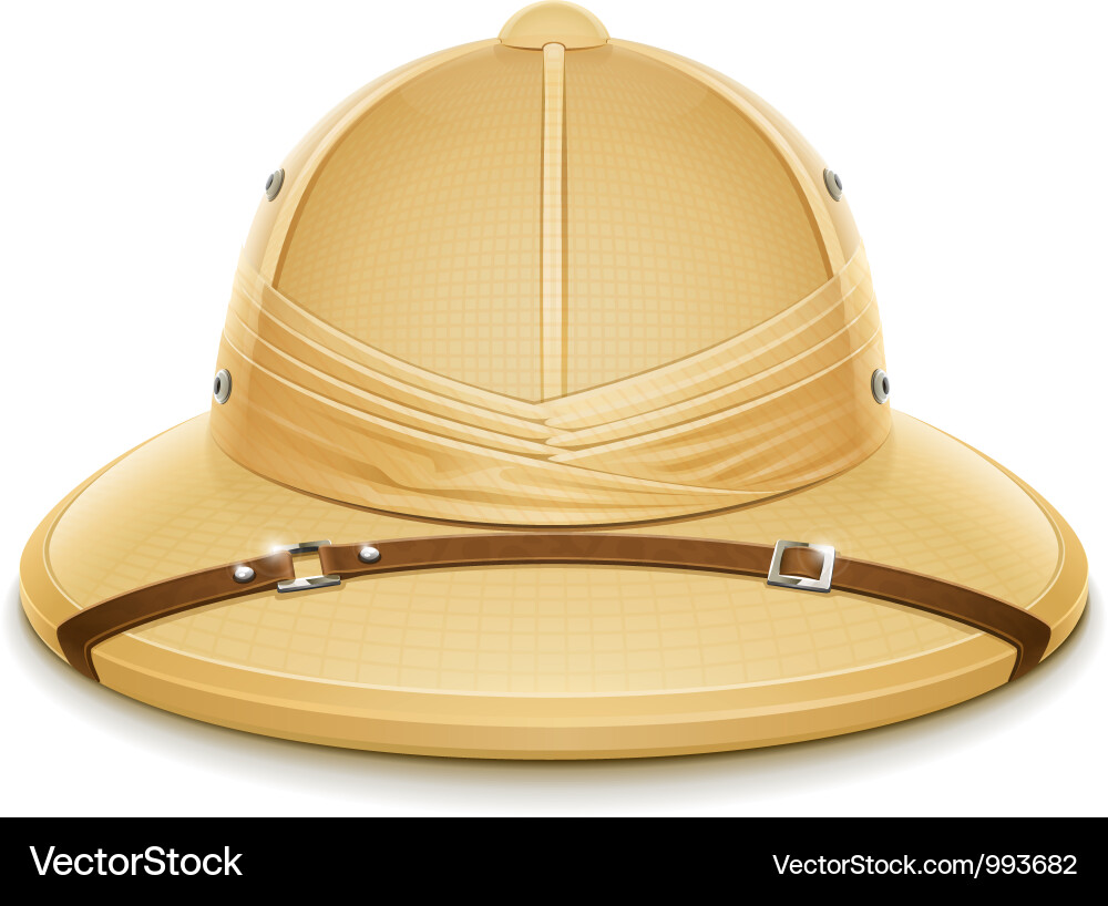 Pith helmet hat for safari Royalty Free Vector Image