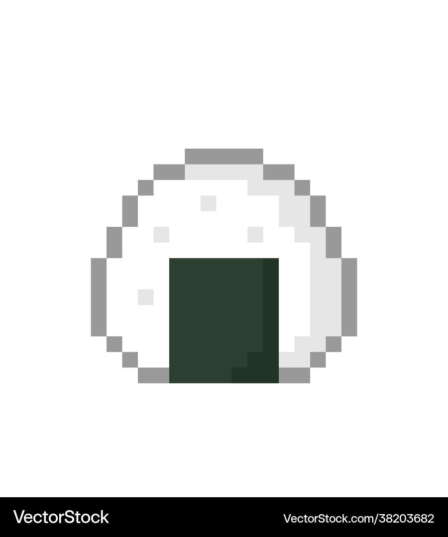 Pixel onigiri image rice ball for 8 bit game asset