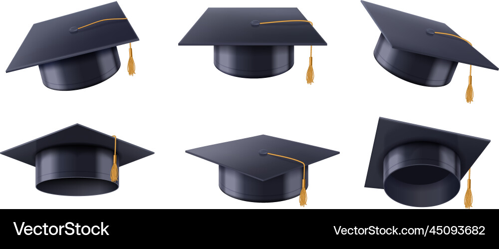Realistic graduate cap graduation university Vector Image