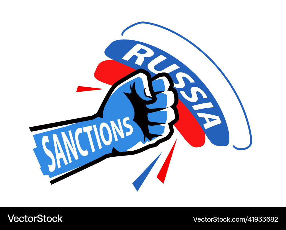 Sanctions against russia embargo economic crisis Vector Image