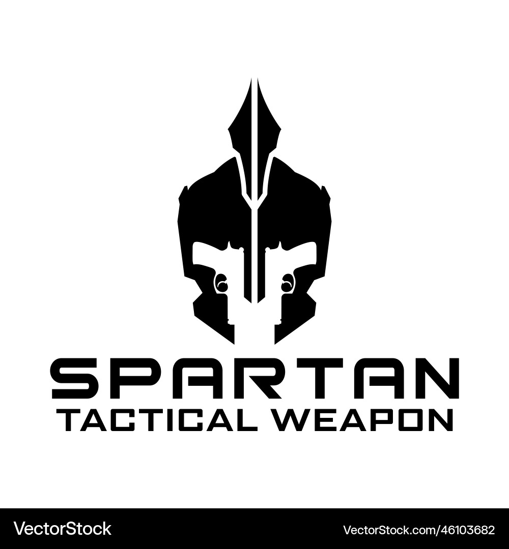 Spartan logo weapon gun tactical Royalty Free Vector Image