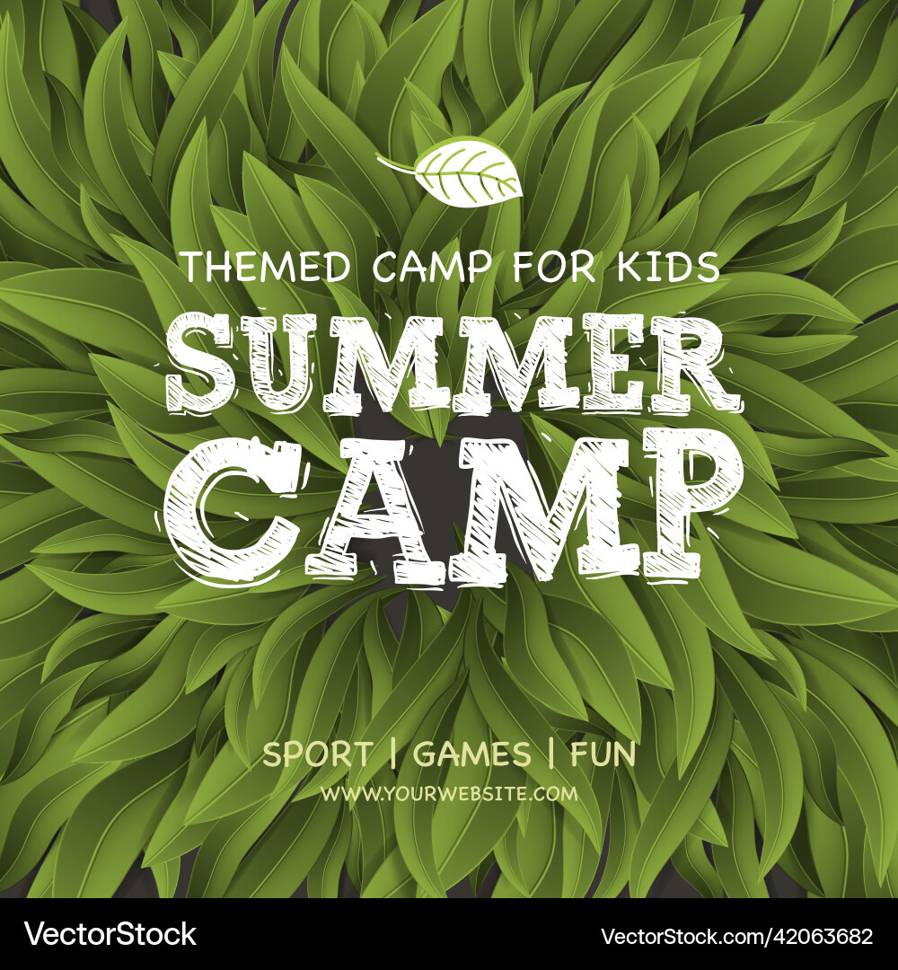 Summer camp poster themed for kids Royalty Free Vector Image
