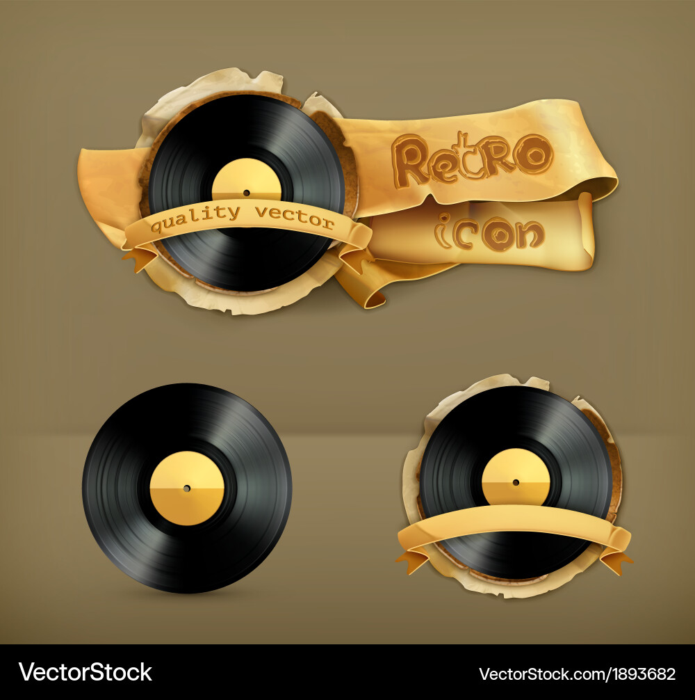 Vinyl record icon Royalty Free Vector Image - VectorStock