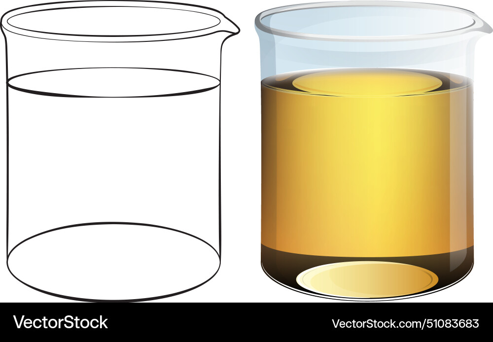Art of a beaker one empty full Royalty Free Vector Image