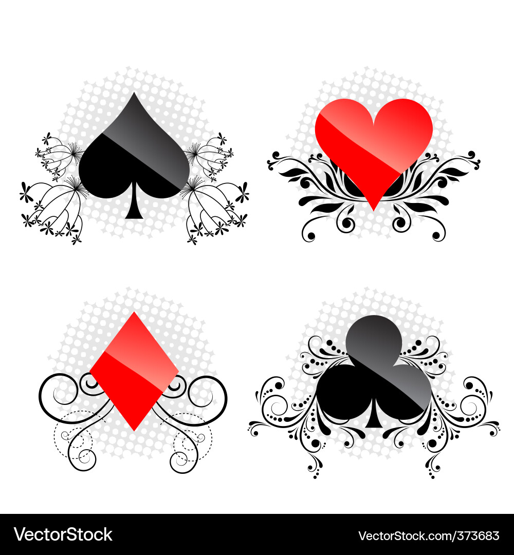 Decorative card symbols Royalty Free Vector Image