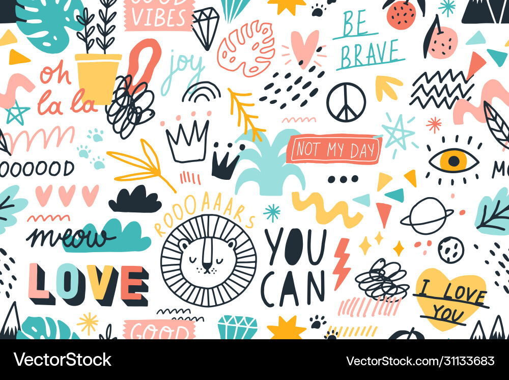 Different hand drawn design elements animals Vector Image