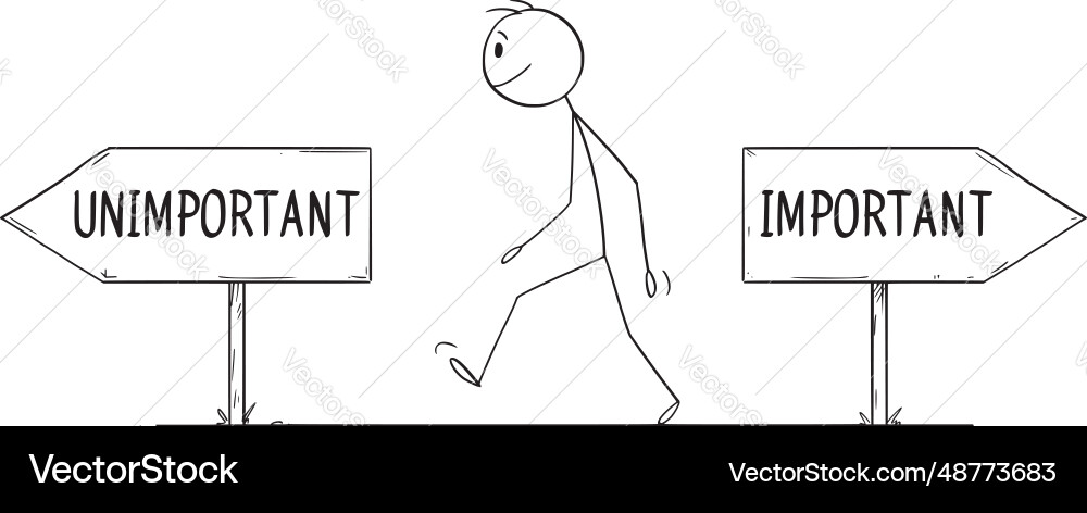 Was ist wichtig Cartoon Stick Figur Lizenzfreier Vektor